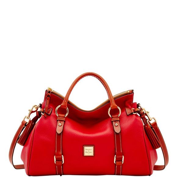 Dooney & Bourke | Bags | Dooney Bourke Pebble Grain Large Satchel Red ...